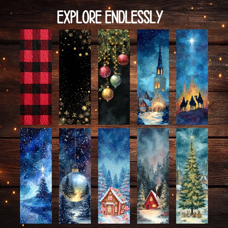 Christmas Bookmarks Bundle – 84 PNG Holiday Clipart, Winter Reading ...