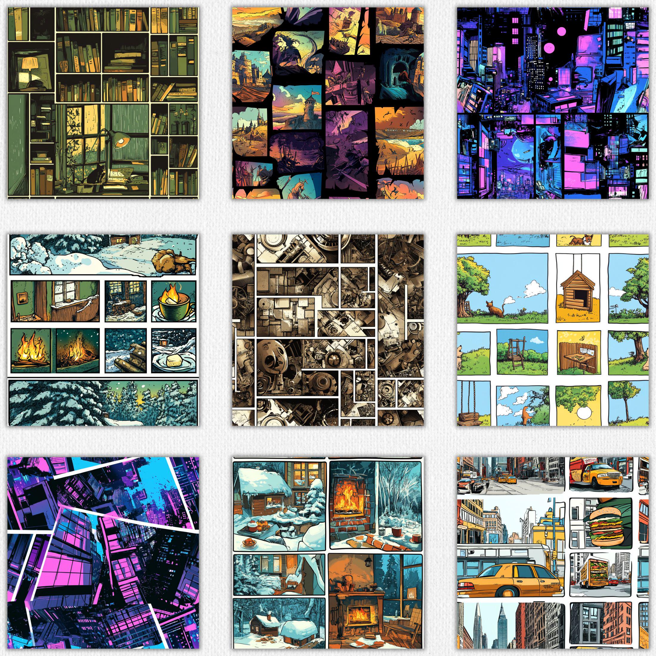 53 Comic Book Digital Papers: Seamless Superhero Patterns (commercial ...