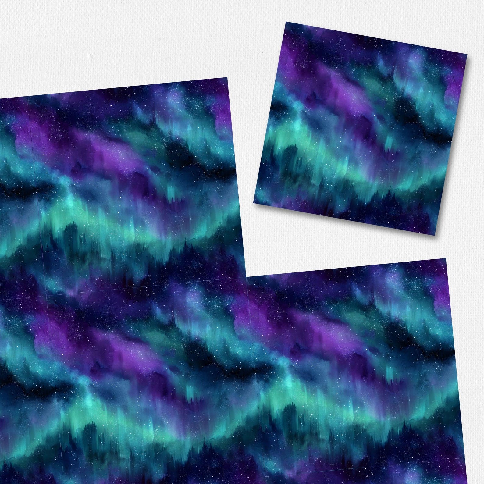 Northern Lights Digital Paper: Aurora Borealis Sky Backgrounds (digital ...