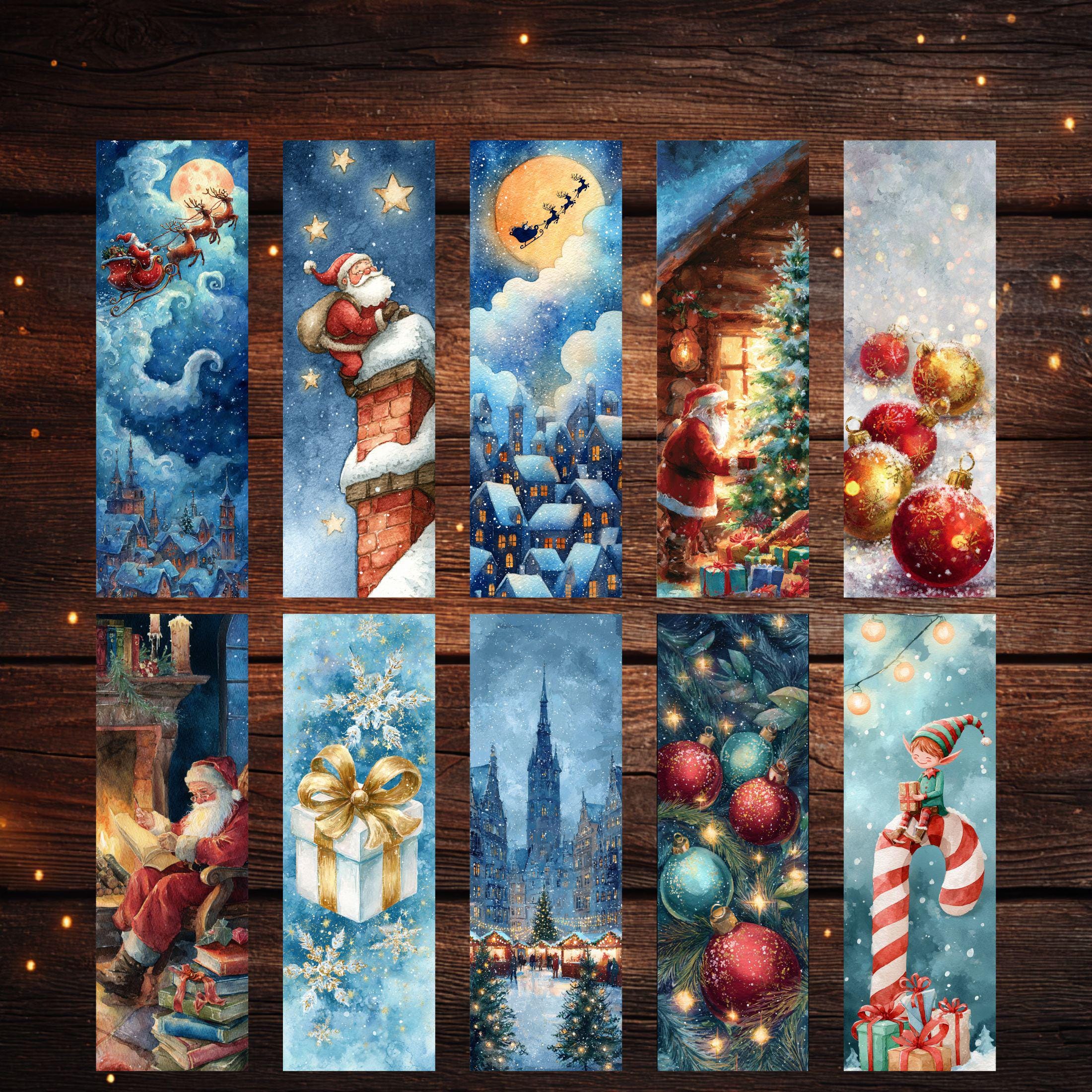 Christmas Bookmarks Bundle – 84 PNG Holiday Clipart, Winter Reading ...