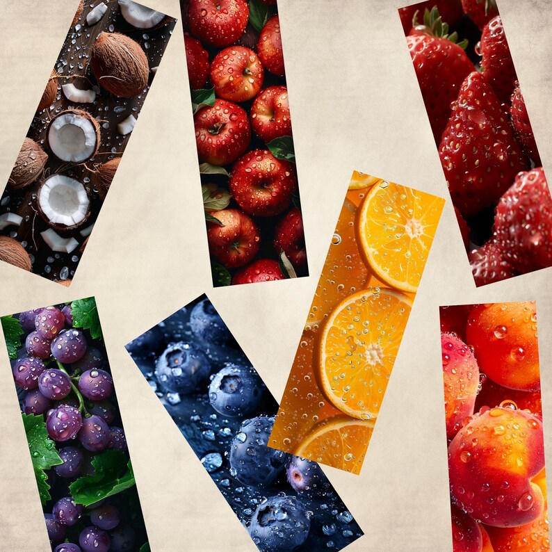21 Fruits Bookmark Printables, High Quality Fresh Fruity Designs, Lemon ...