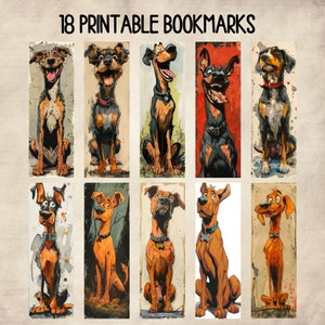 Funny Dog Bookmark Printables: Watercolor Caricatures (digital Download ...