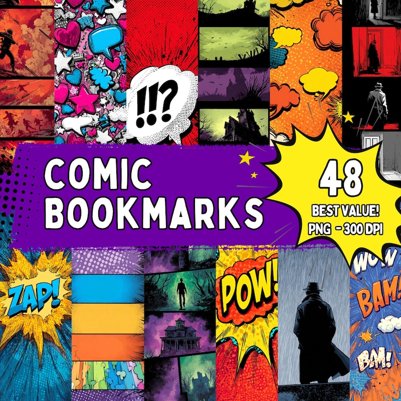 Retro Cartoon Bookmarks - Etsy
