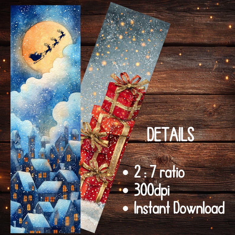 Christmas Bookmarks Bundle – 84 PNG Holiday Clipart, Winter Reading ...
