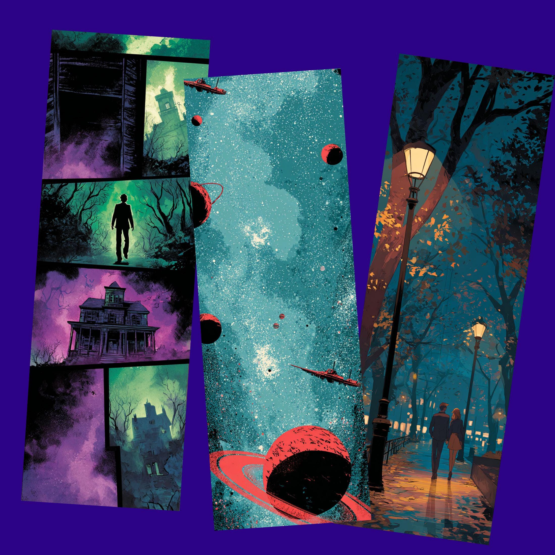 Comic Bookmarks 48 PNG, Pop Art Bookmark Set, Retro Comic Style, Cool ...