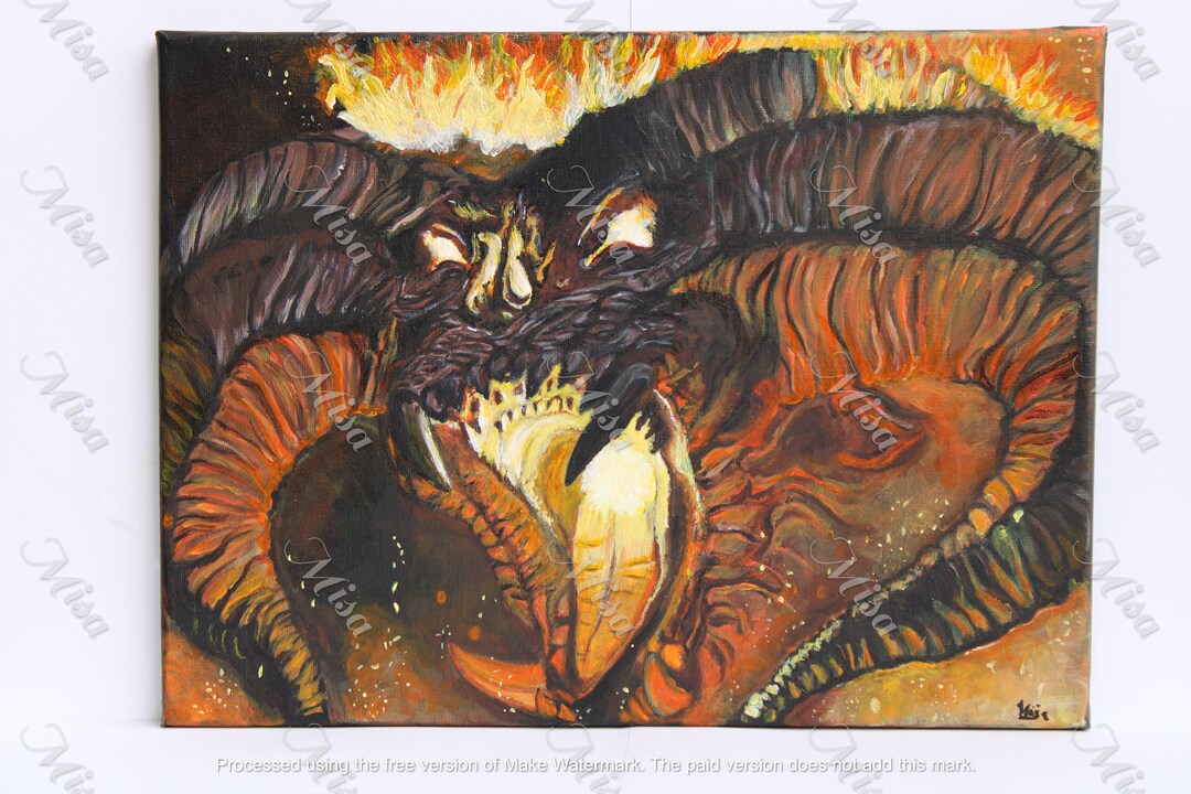 The Balrog of Morgoth Original Acrylic Paint on Canvas 30x40 Cm - Etsy