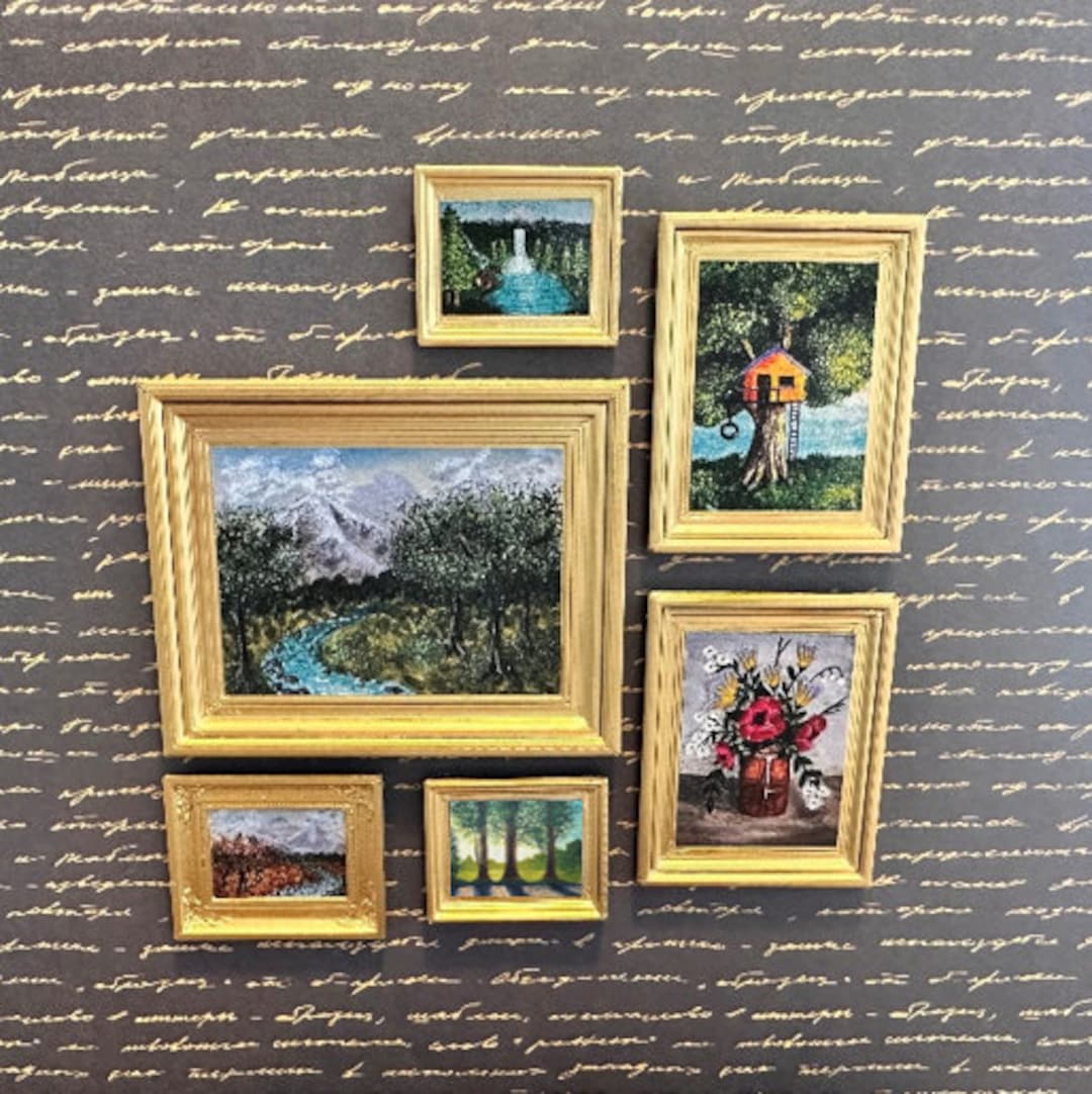 Miniature Art Collection Gallery Wall Option 4: 6 Exclusive Paintings ...