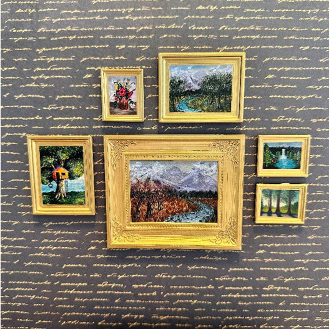 Miniature Art Collection Gallery Wall Option 2: 6 Exclusive Paintings ...