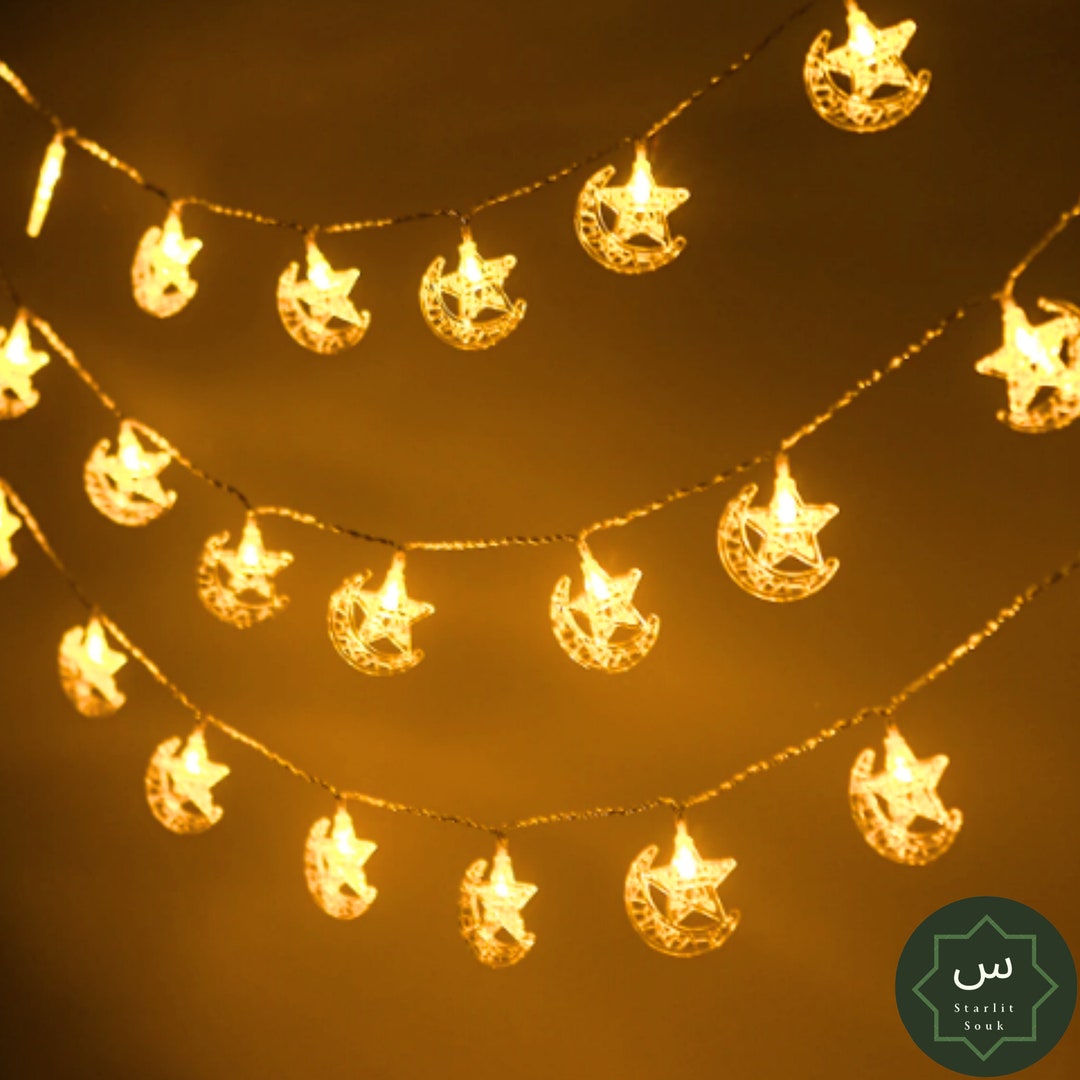 Ramadan Eid Moon Star Lights, Ramadan Lights, Eid Lights, Eid Hanging ...