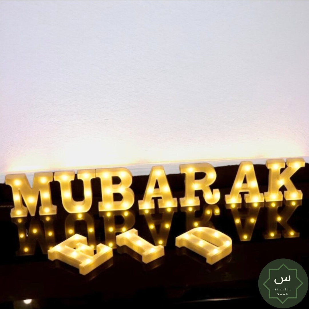 Eid Mubarak LED Lights, Ramadan Lights, LED Letter Lights, Freestanding ...