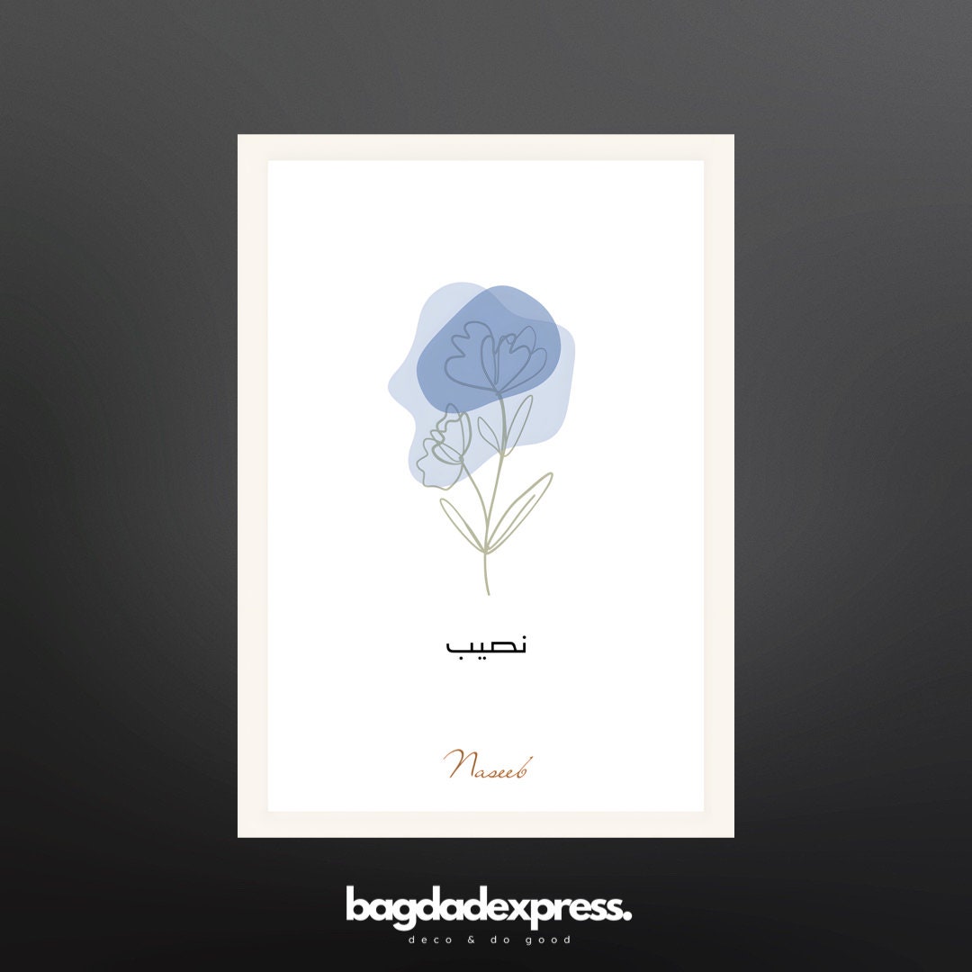Naseeb Blue Rose Islamic Poster and Print Set Islamic Gifts Printable ...