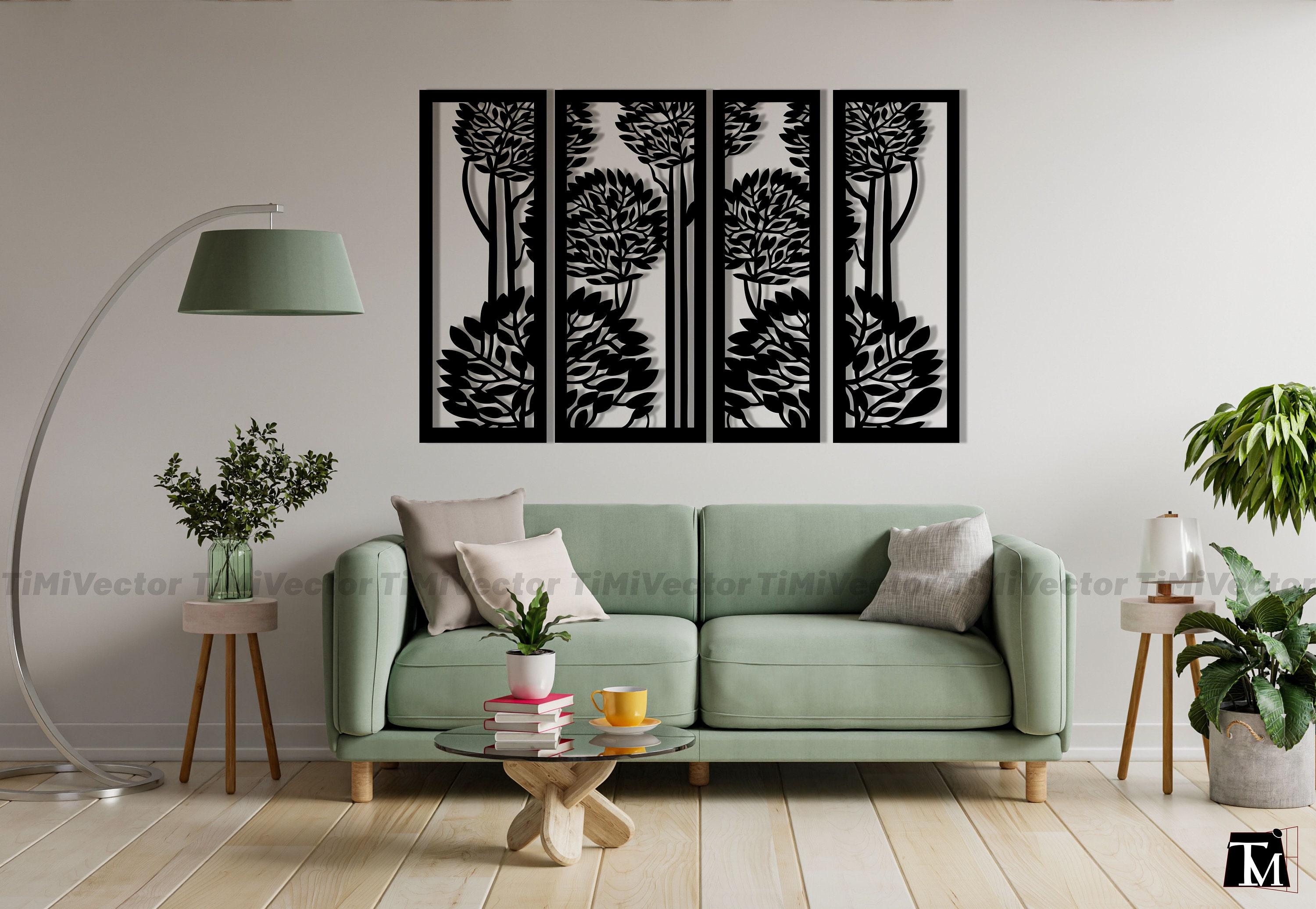 Decorative Wall Tree Panels, Nature-inspired Art, Laser Cut, Svg/dxf ...