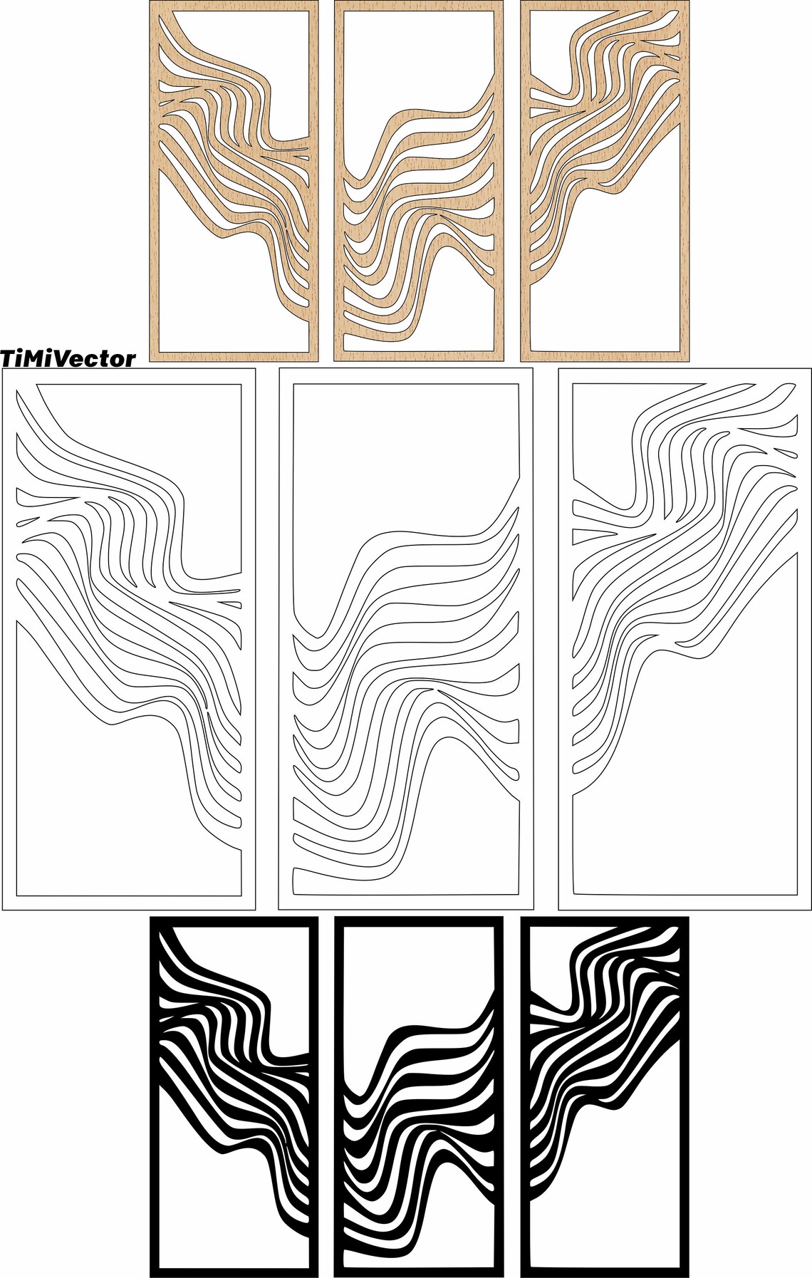 Panel Abstraction Laser Cut Design, Svg/dxf Files, Home Decor, Vector ...