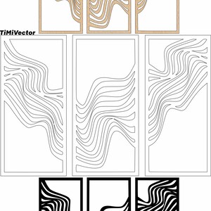 Panel Abstraction Laser Cut Design, Svg/dxf Files, Home Decor, Vector ...
