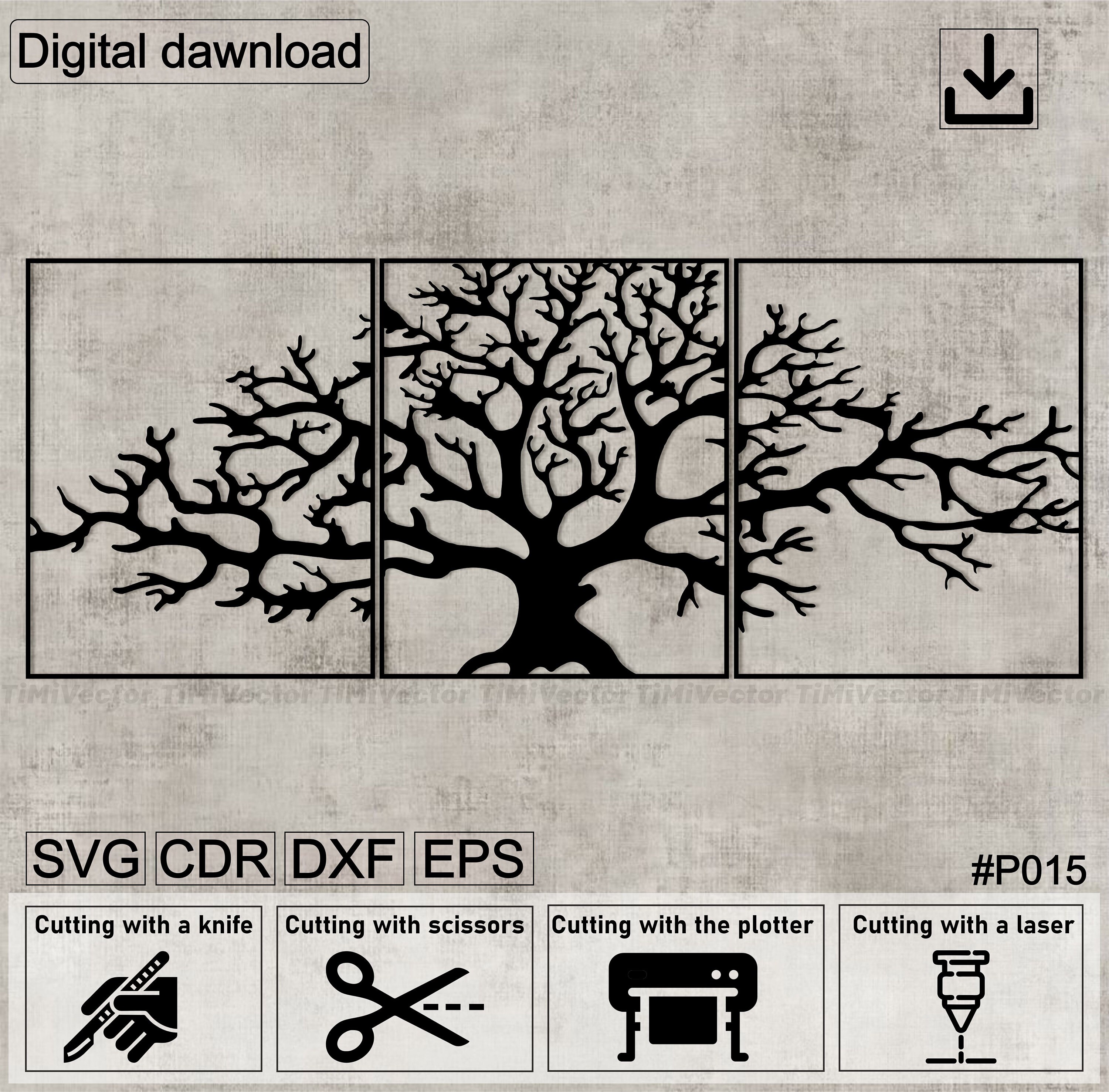 Laser Cut Tree Wall Art: Intricate Metal Home Decor (digital Download ...