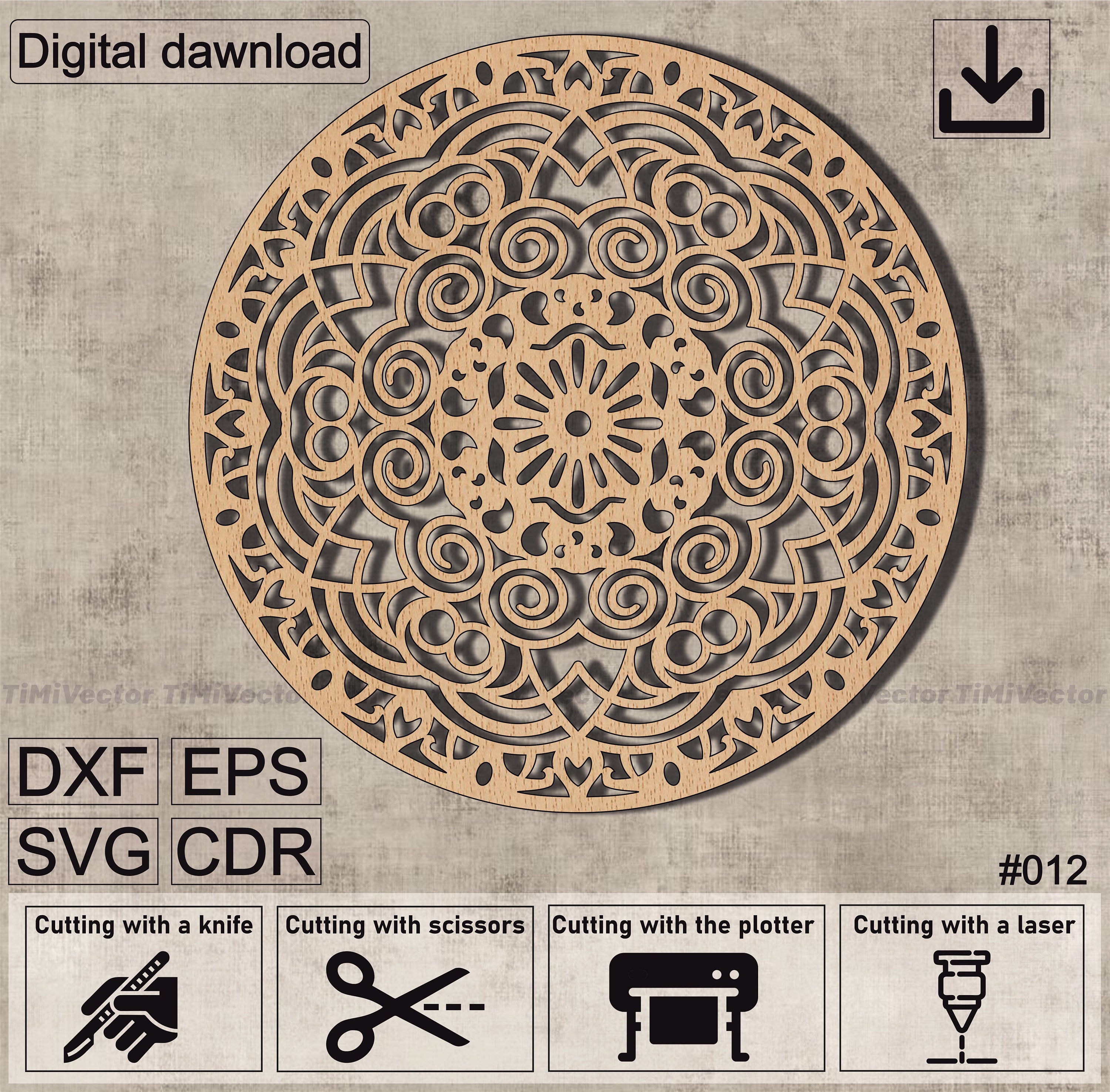 Circular Mandala: Svg, Dxf, Eps, Cdr Files for Laser Cutting, Plasma ...