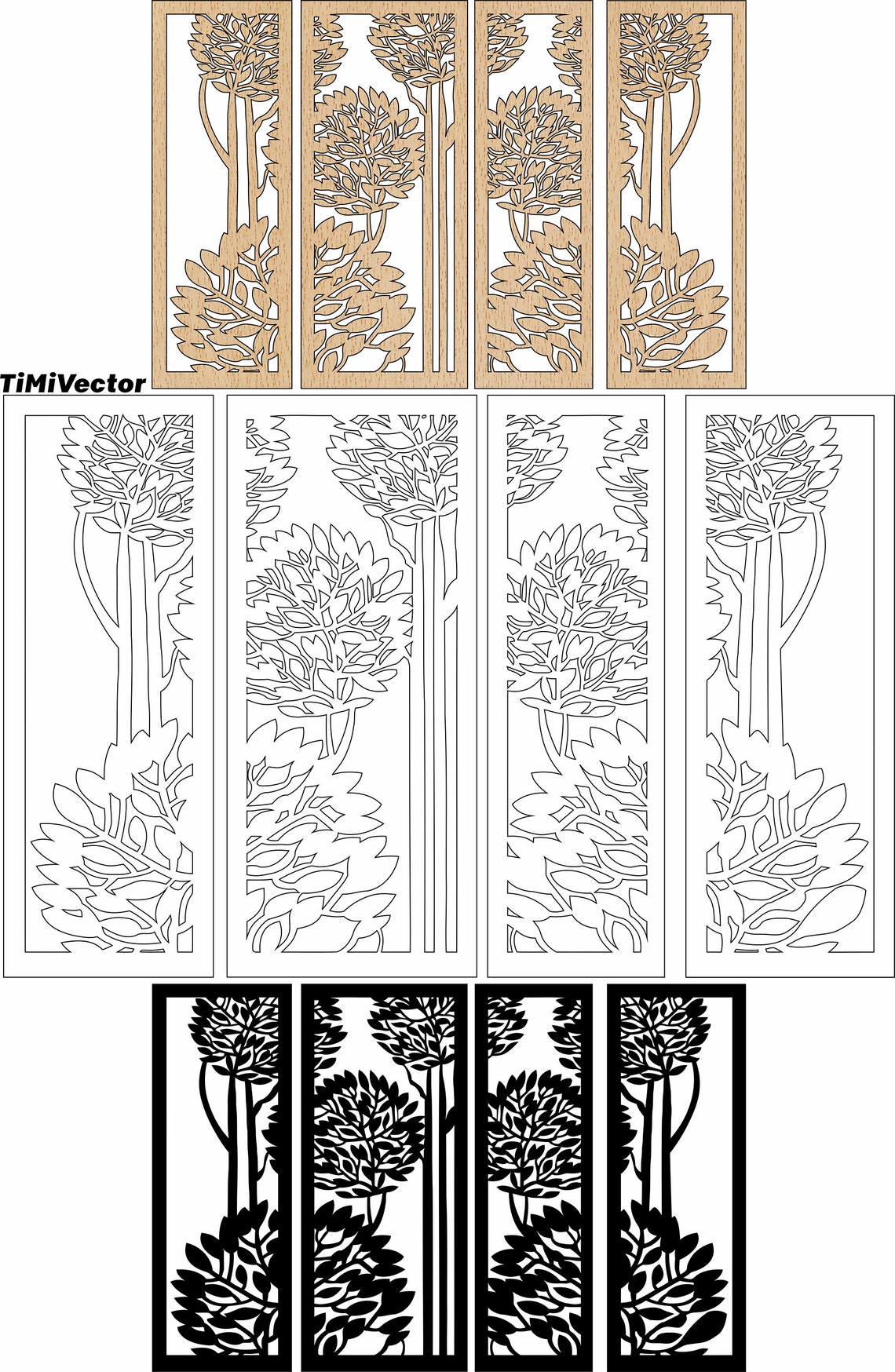 Decorative Wall Tree Panels, Nature-inspired Art, Laser Cut, Svg/dxf ...
