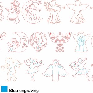 Angel Ornament Laser Cut Design, Christmas Angel Decorations, Digital ...