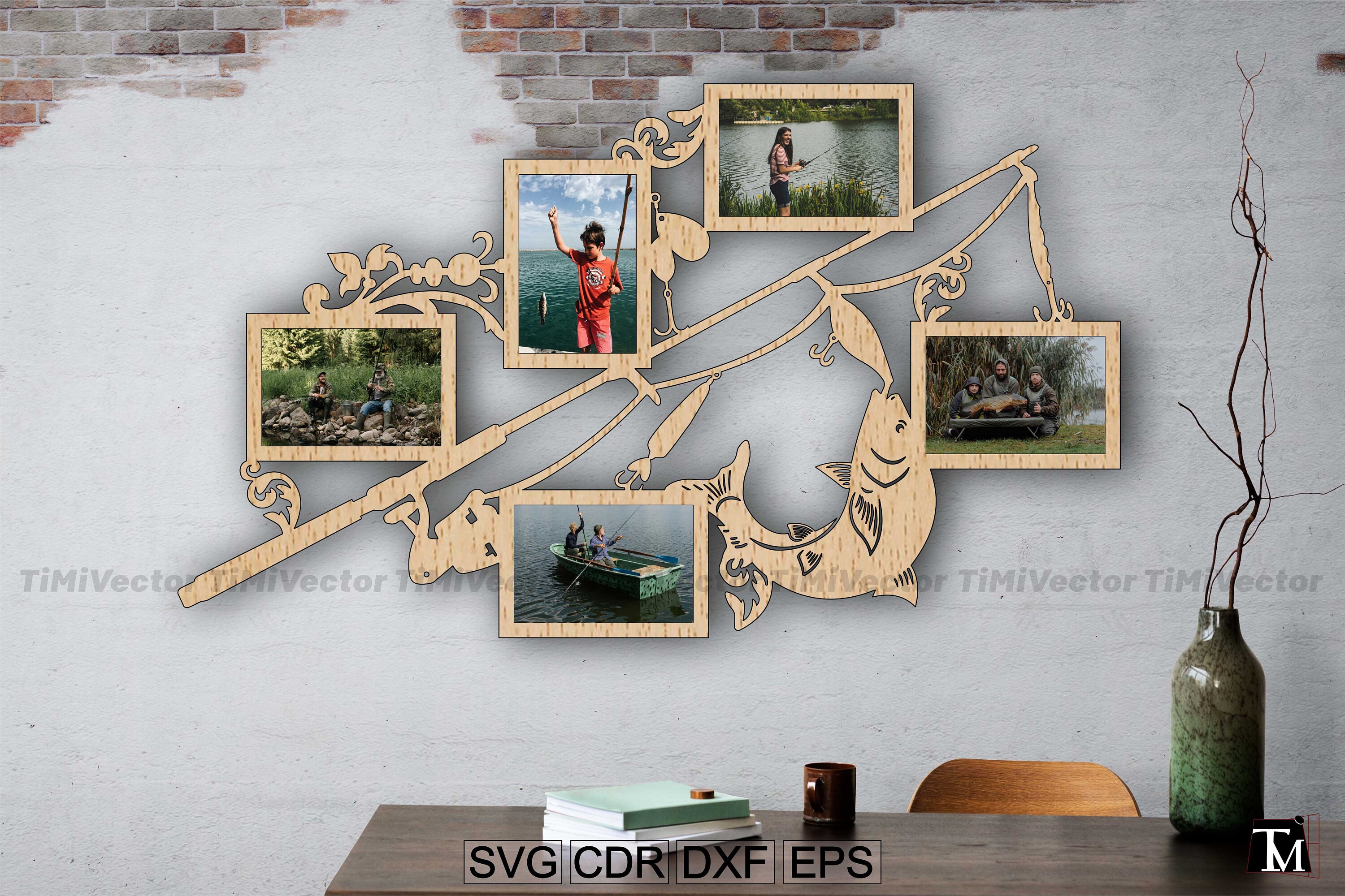 Fishing Photo Frame, Laser Cut, Svg/dxf/cdr/eps, Wall Decor ...