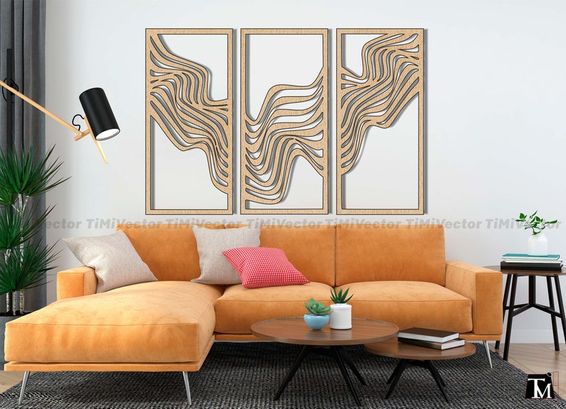 Panel Abstraction Laser Cut Design, Svg/dxf Files, Home Decor, Vector ...
