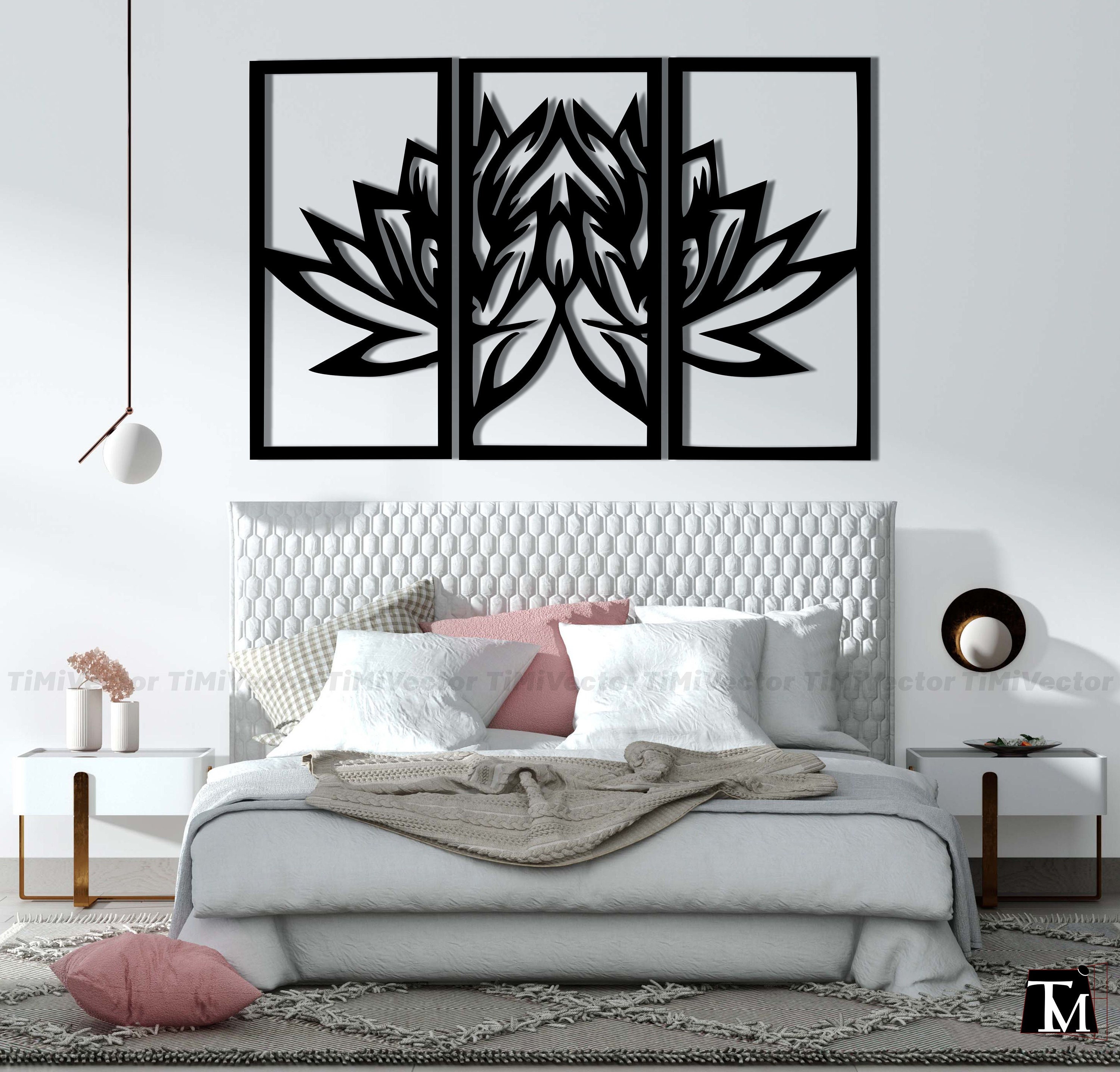 Lotus Flower Design, Elegant Floral Art, Laser Cut, Dxf/cdr, Home Decor ...
