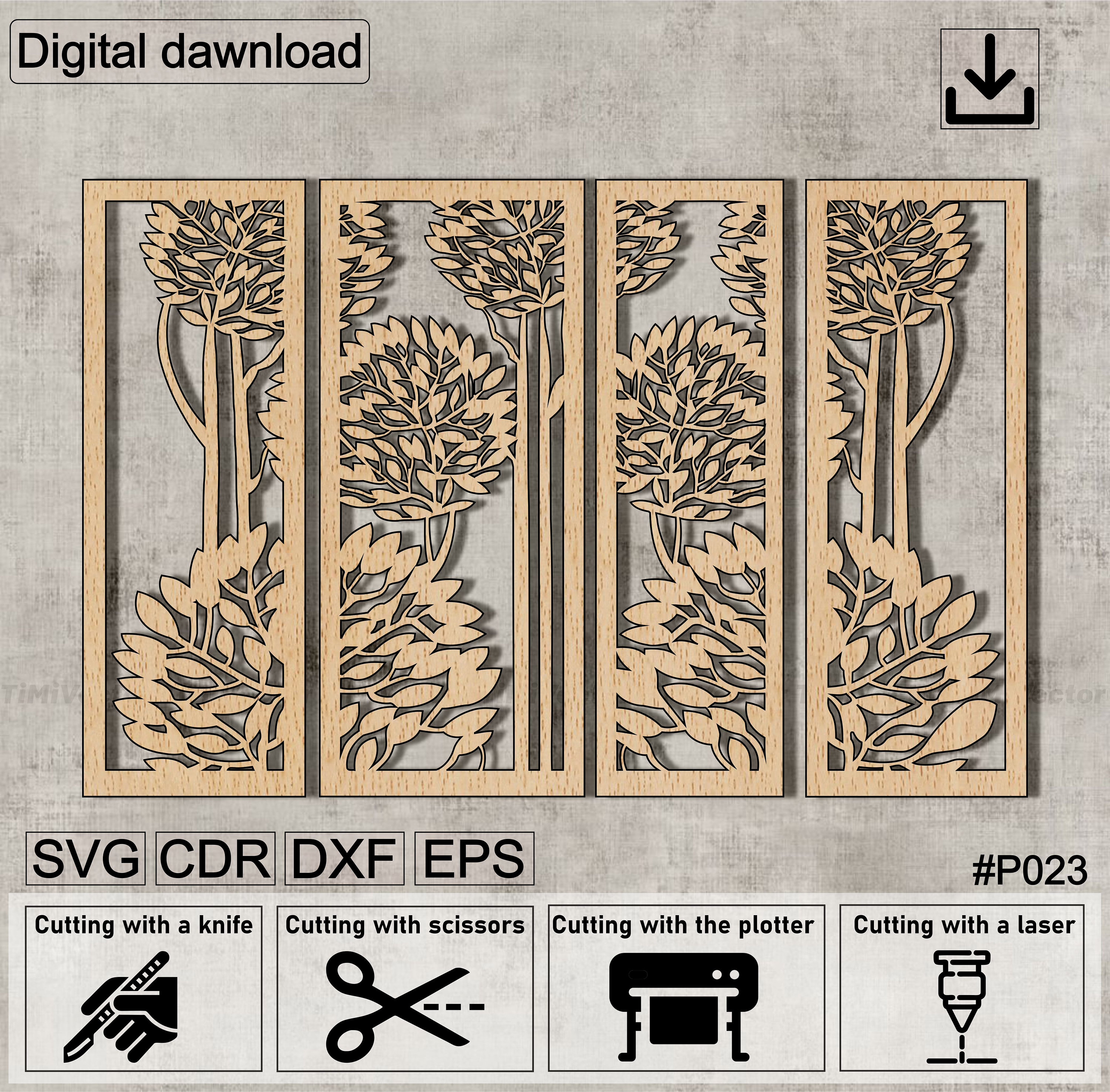Decorative Wall Tree Panels, Nature-inspired Art, Laser Cut, Svg/dxf ...