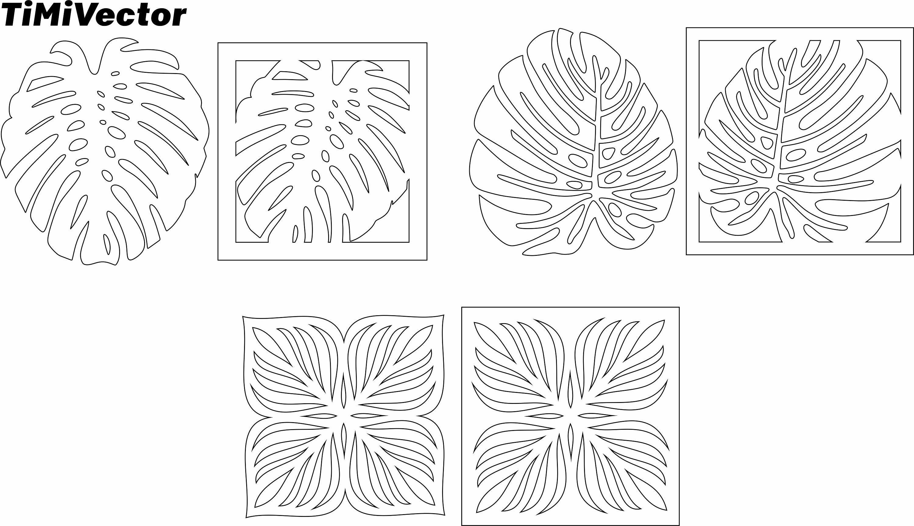 Monstera Leaf Coasters Svg, Hexagonal Coaster Cutting Cnc, Svg/cdr/dxf ...