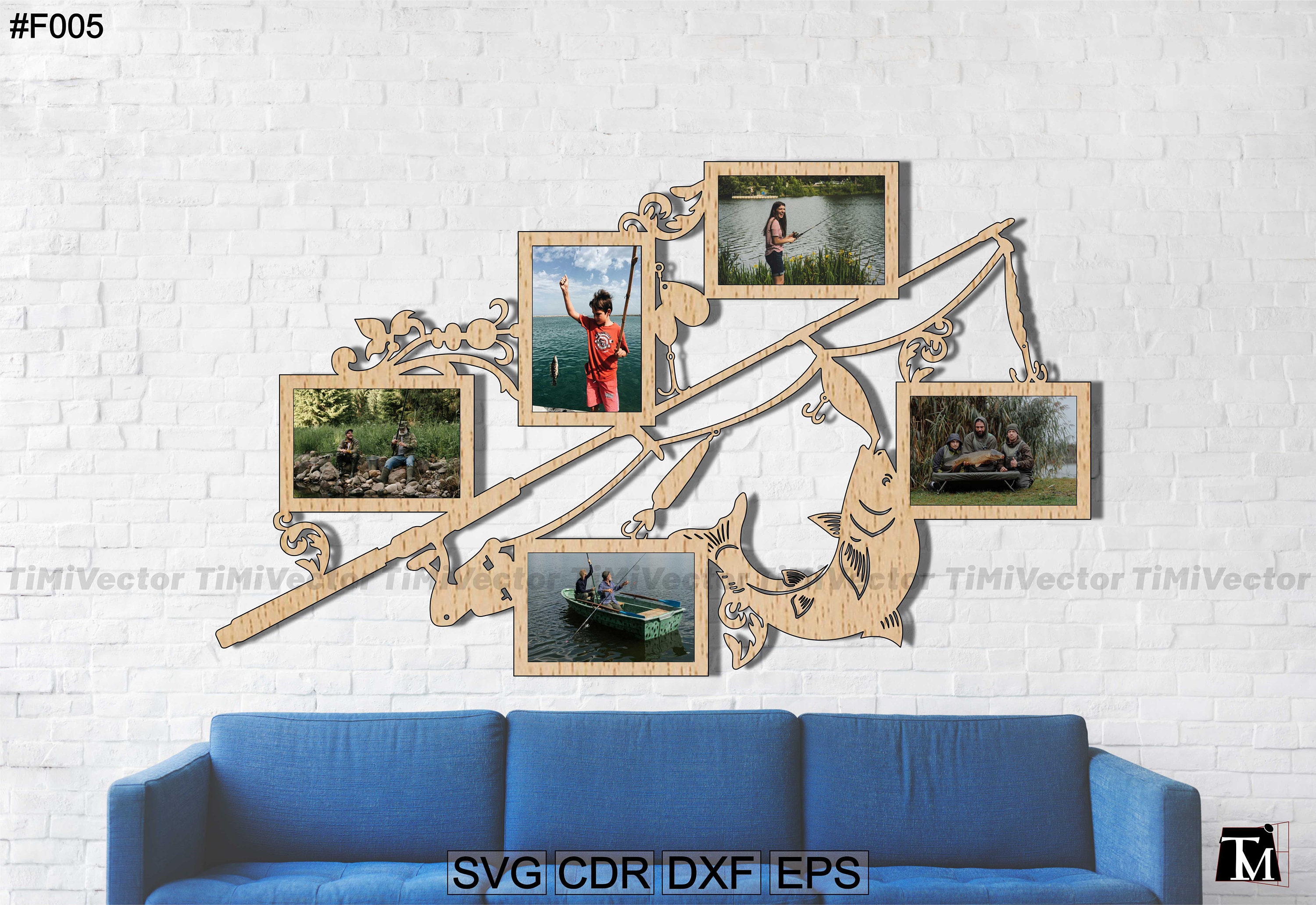 Fishing Photo Frame, Laser Cut, Svg/dxf/cdr/eps, Wall Decor ...
