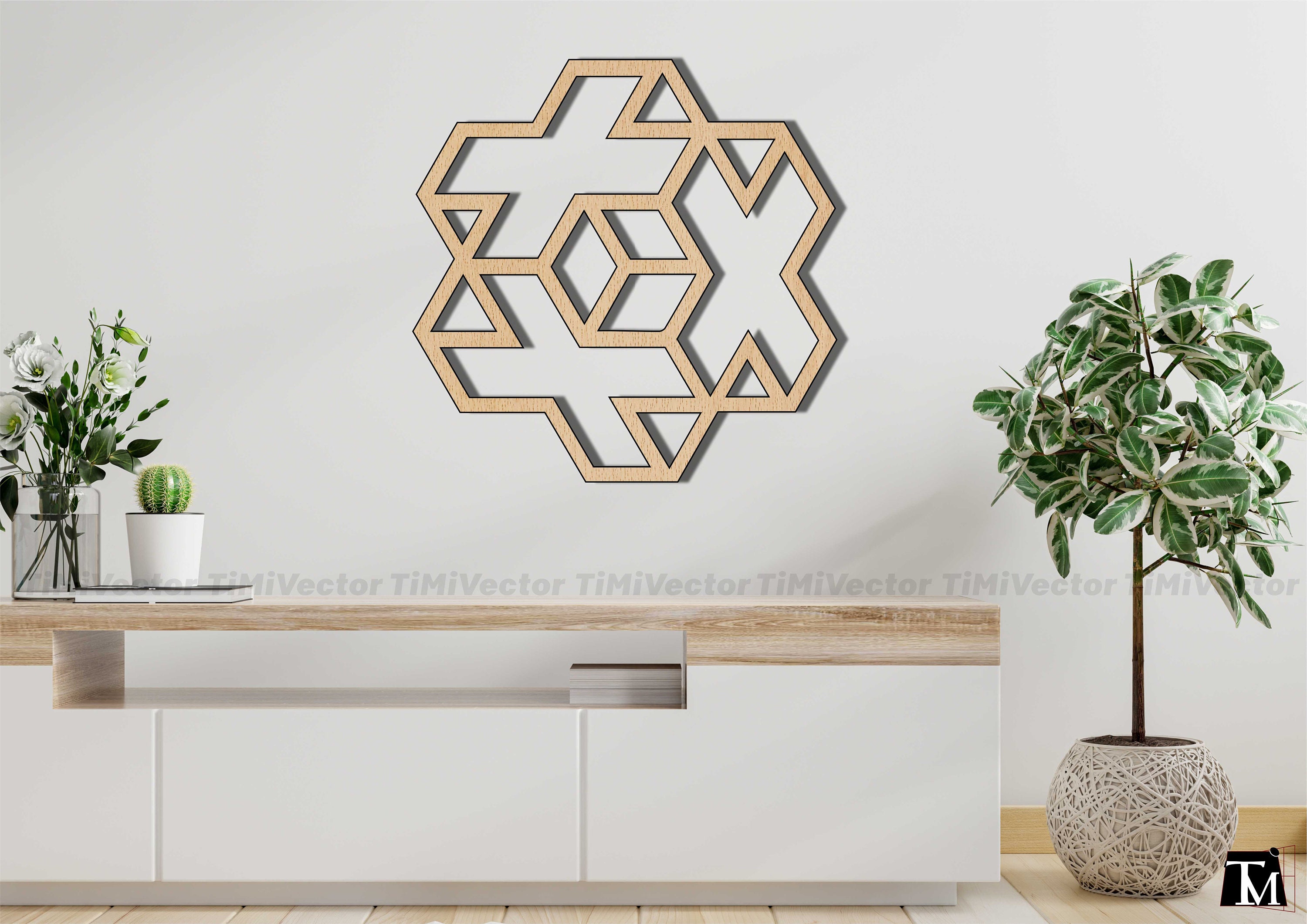 Modern Geometric Shapes Panel for CNC and Laser Cutting, Versatile Svg/dxf/cdr/eps Files, Ideal ...