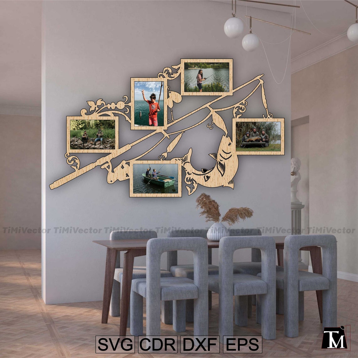 Fishing Photo Frame, Laser Cut, Svg/dxf/cdr/eps, Wall Decor ...