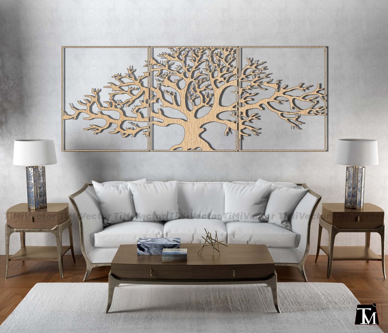 Tree With Branches, Intricate Wall Art, Laser Cut, Svg/dxf/cdr, Metal ...