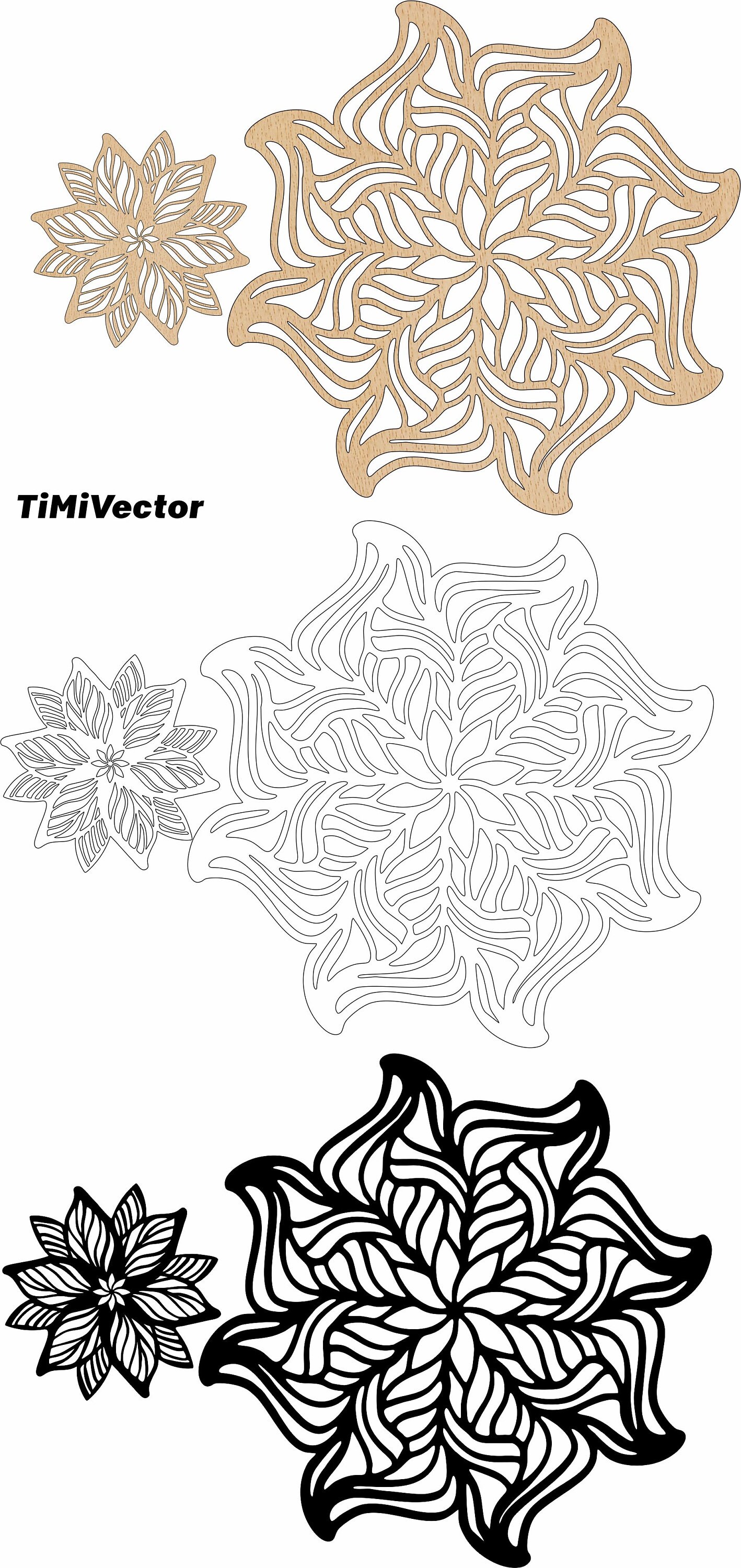 Flowers, Floral Wall Art, Laser Cut Design, Svg/dxf/cdr Files, Home ...