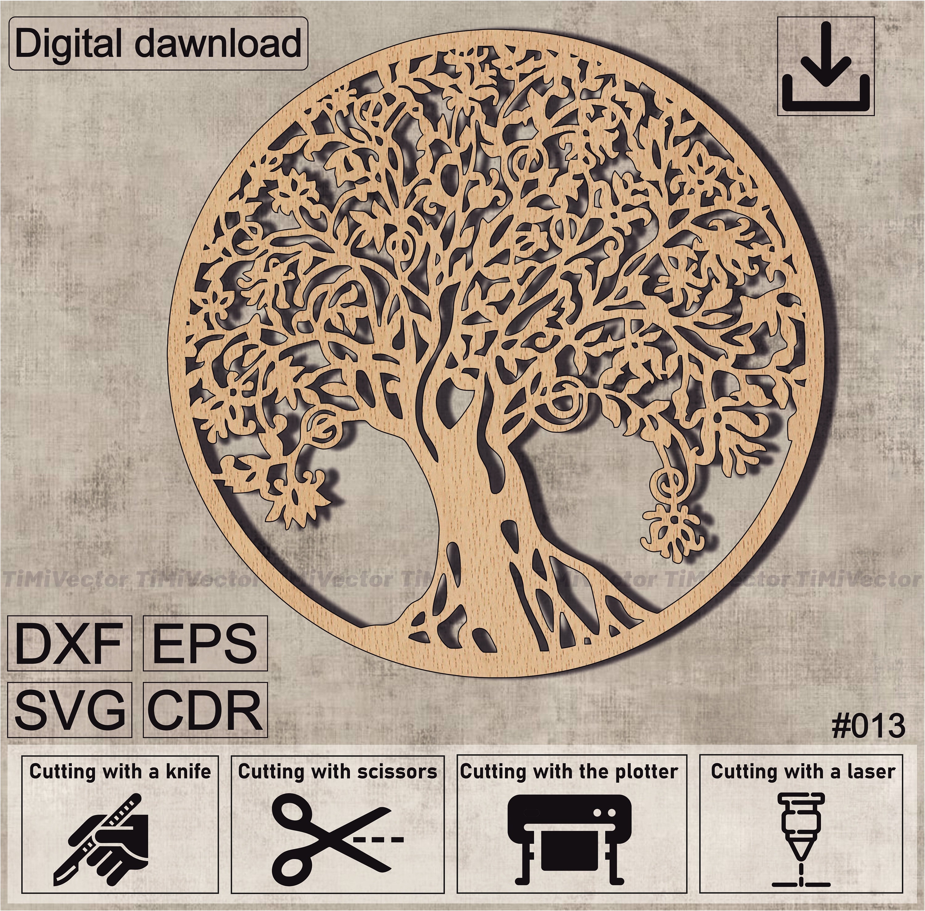 Round Tree of Life Laser Cut Files, Plasma, Glowforge, Cricut, Create ...