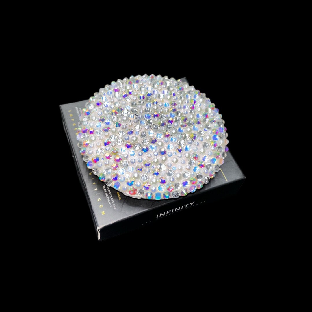 Luxe Crystals White Slay Essentials Vanity Compact LED Hand Mirror - Etsy