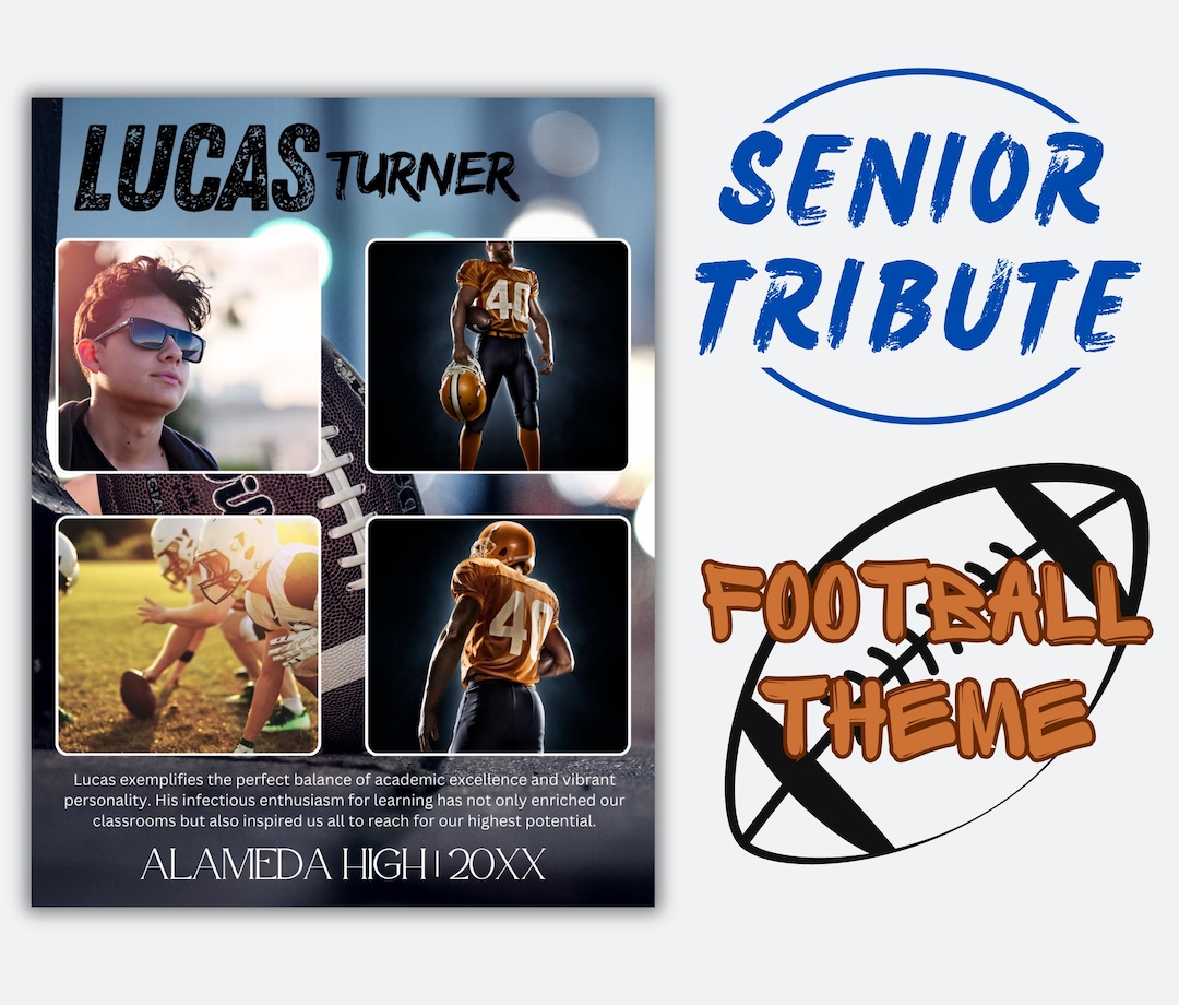 Athlete Highlight Full & 1/4 Page Ad Template Sport Program |boy School ...