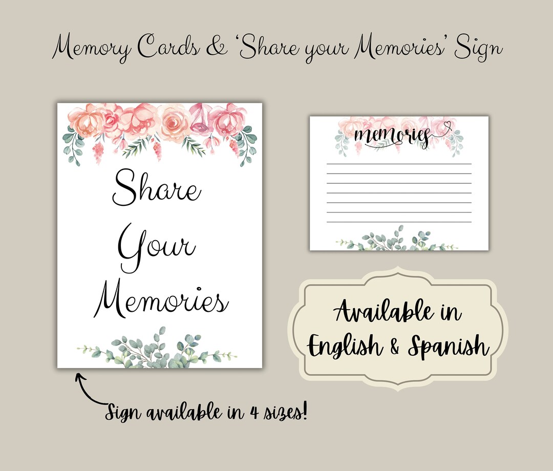 Floral Graduation Advice Share Your Memories Sign + Memory Cards ...