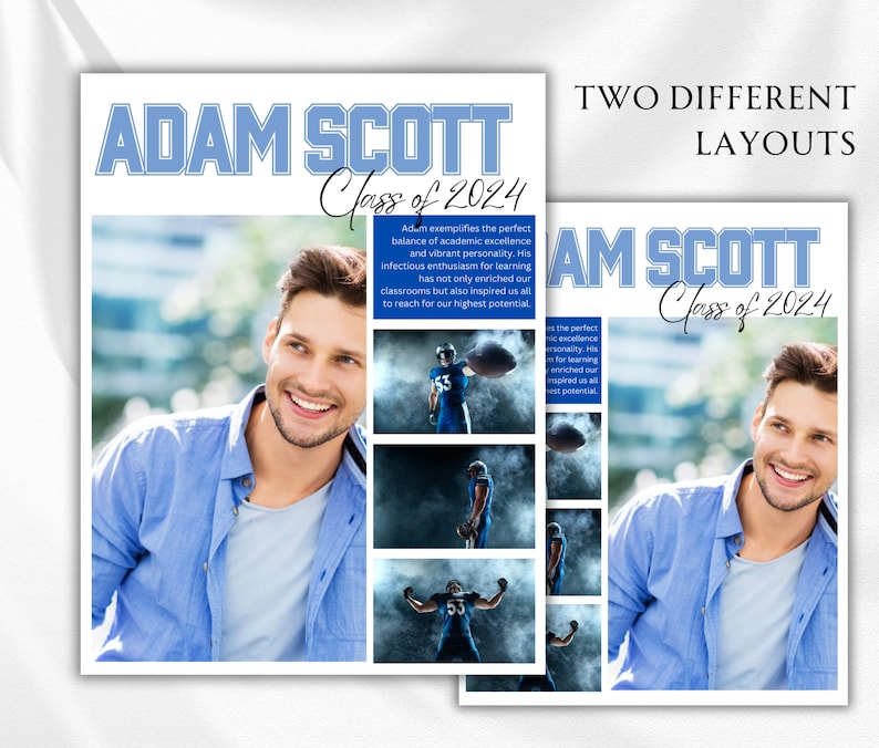 Middle School Boy Yearbook Ad 1/4 Page Canva Template | 4.25" X 5.5 ...