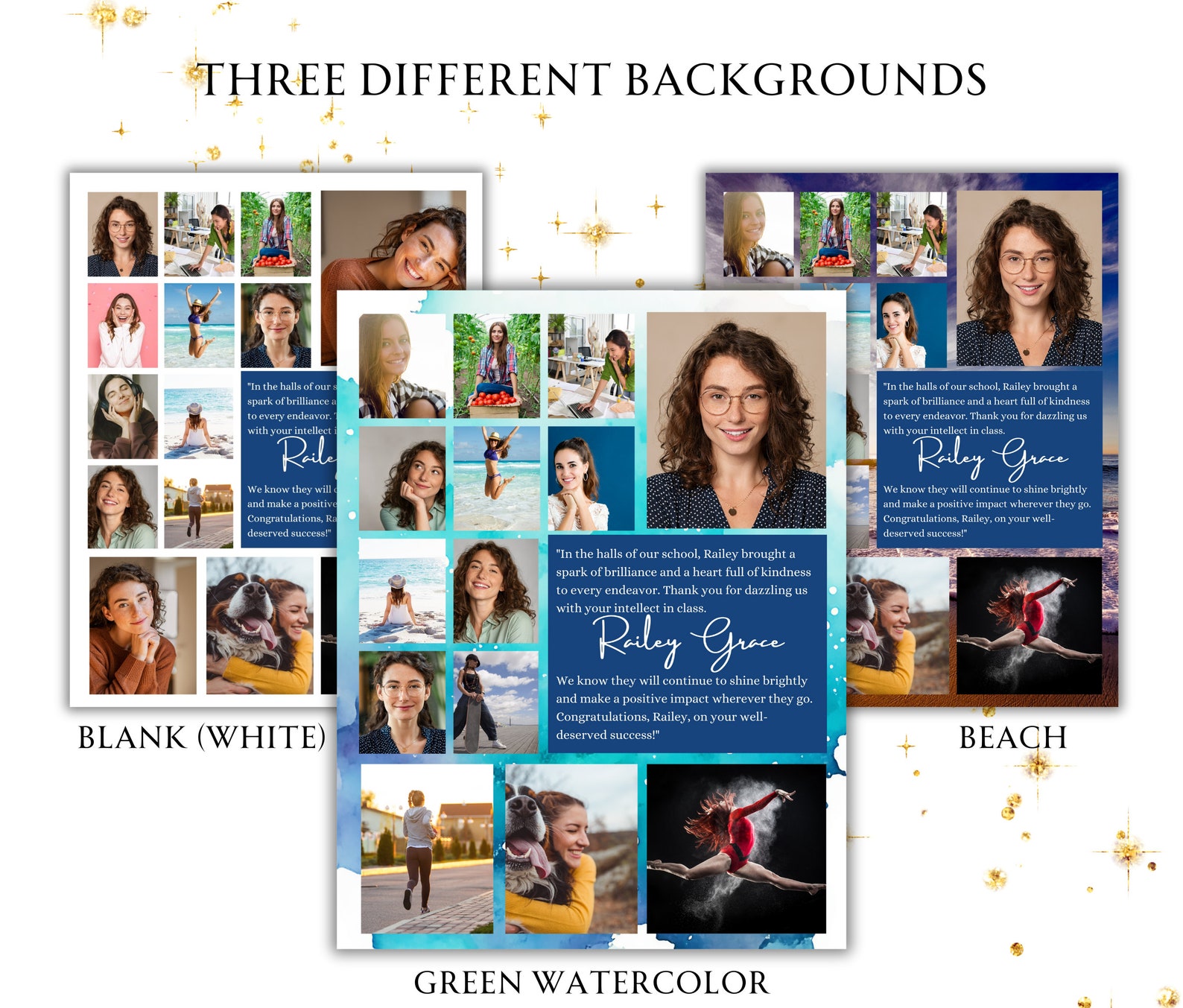 Senior Yearbook Ad Half Page Editable in Canva, With 3 Different ...