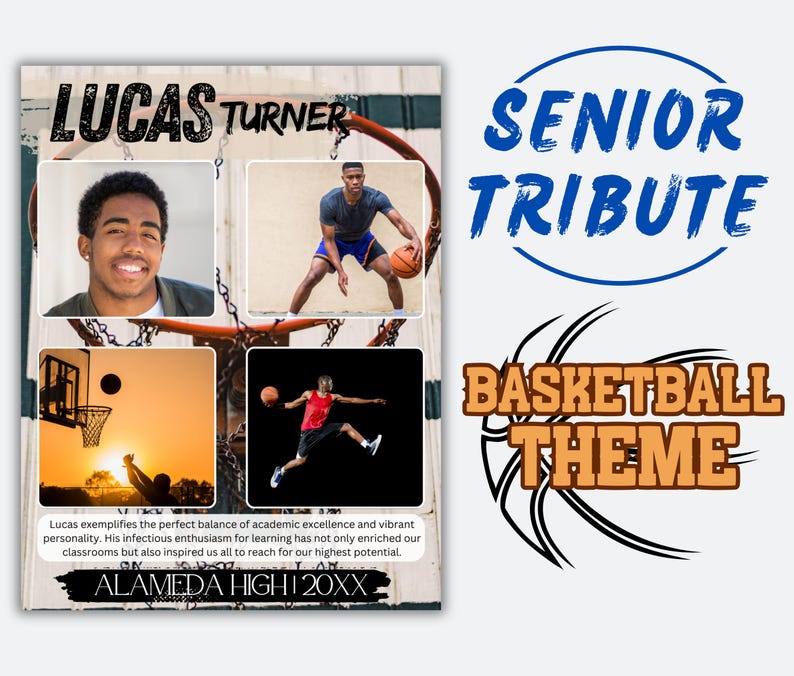 High School Basketball Sport Ad Full & 1/4 Page Ad Template | Male ...