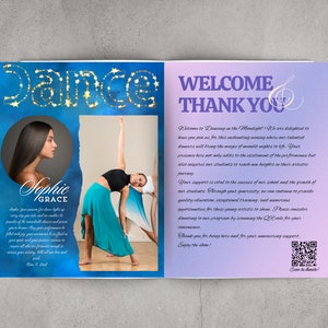 Dance Recital Program Template, 16 Page, Editable Canva (digital ...