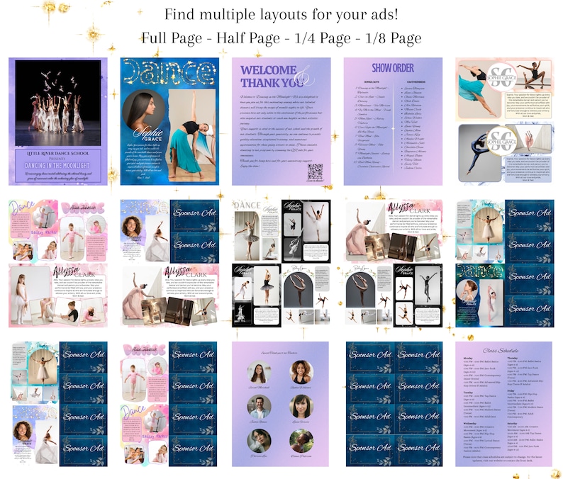 16 Page Recital Program Template Ideal for Dance Recital, School ...