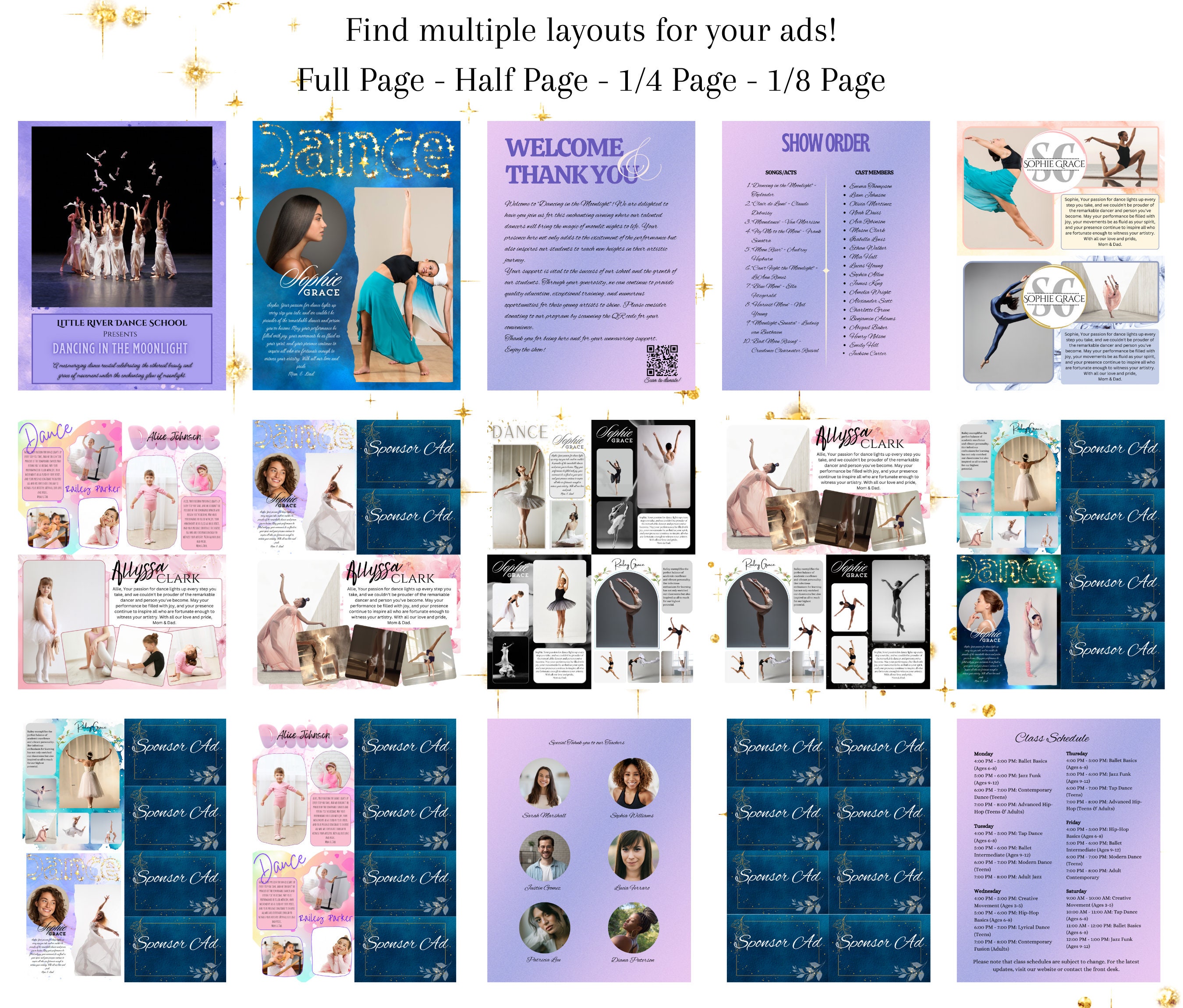 16 Page Recital Program Template Ideal for Dance Recital, School ...