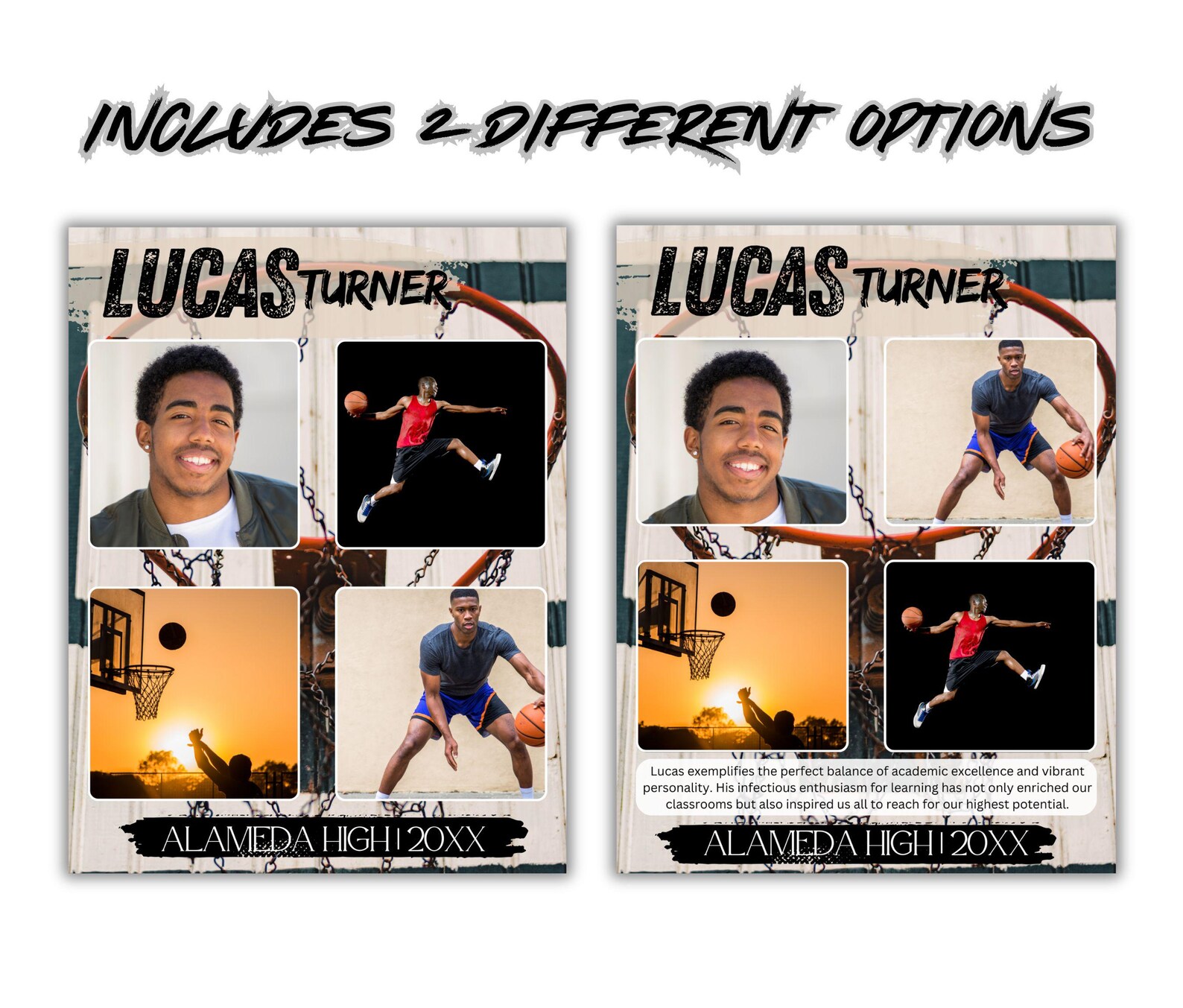 High School Basketball Sport Ad Full & 1/4 Page Ad Template | Male ...