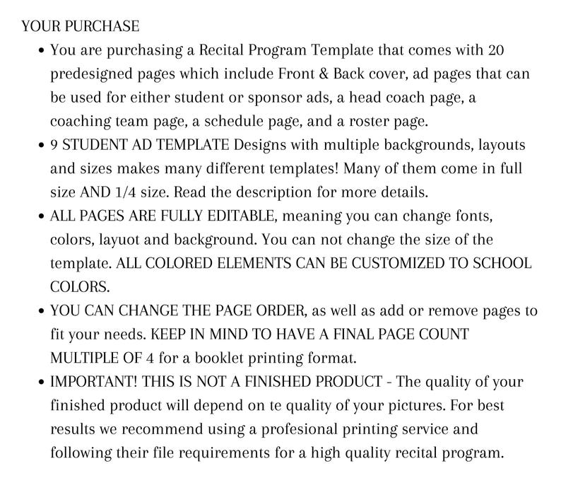 Ultimate Football Season Program + Student Ads BUNDLE | 20 Page Program ...