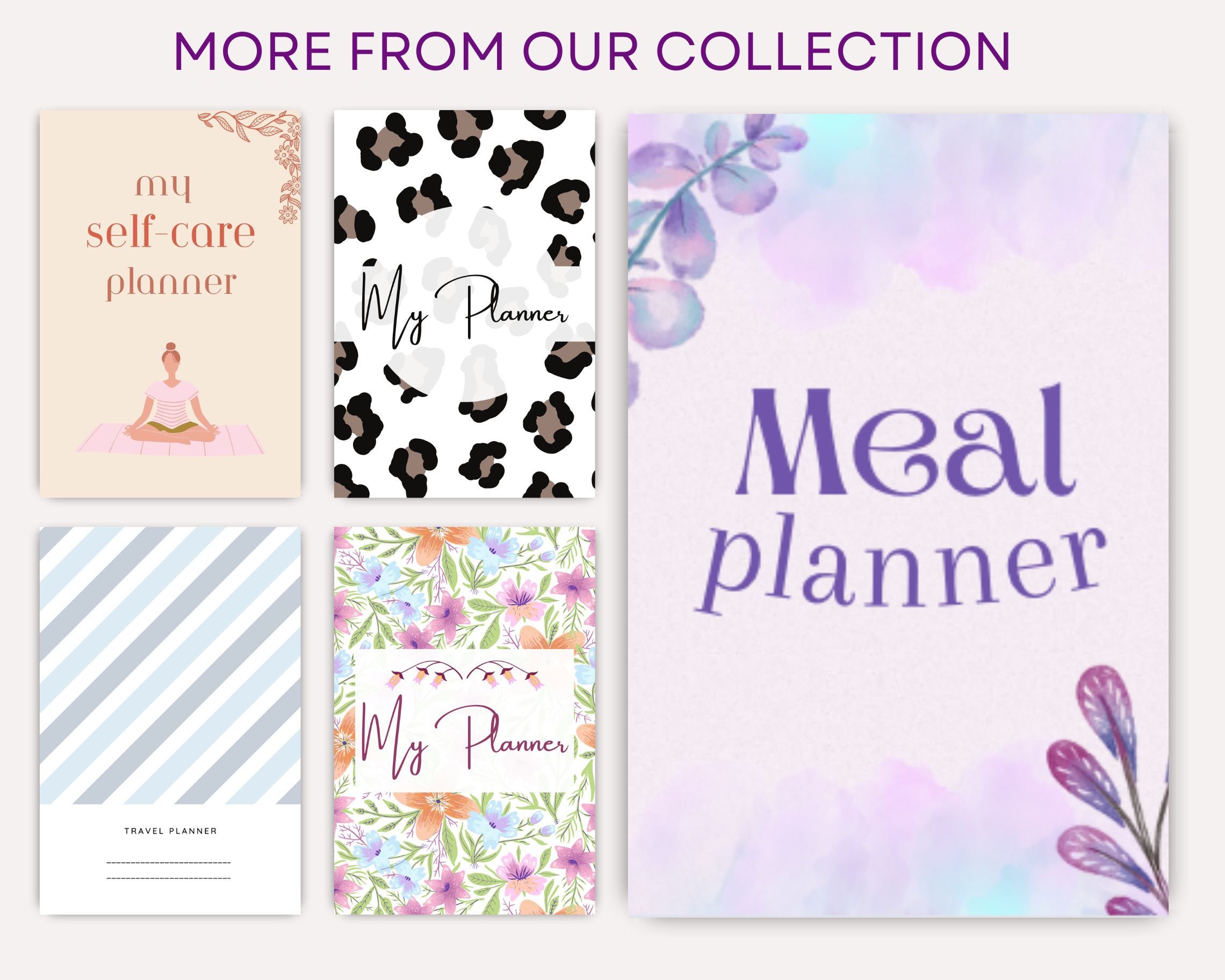 18 Animal Print Cover Designs Bundle, Cheetah Planner Covers, Front ...