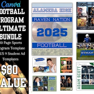 Ultimate Football Season Program + Student Ads BUNDLE | 20 Page Program ...