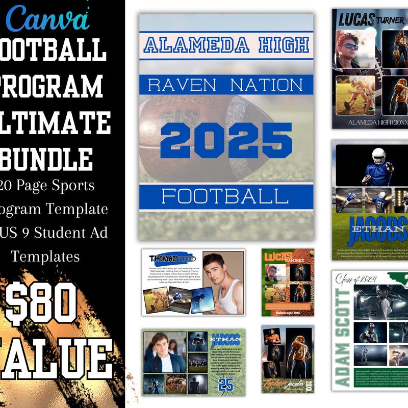 Football Program Ad Template - Etsy