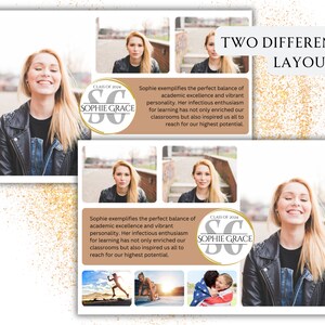Senior Yearbook Ad Half Page Editable in Canva, With 3 Different ...