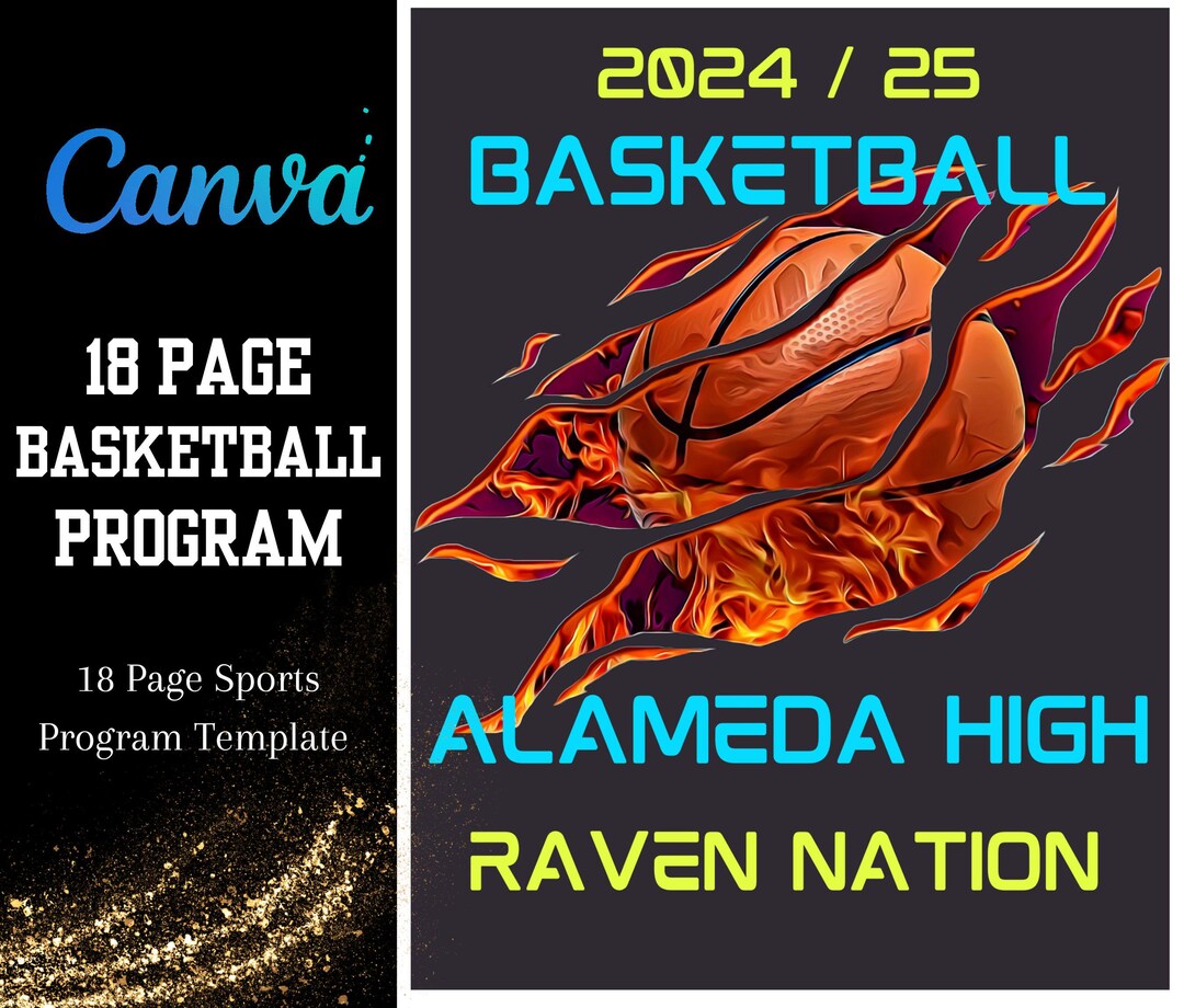 Basketball Season Program Template | Canva, 18 Page (digital Download ...