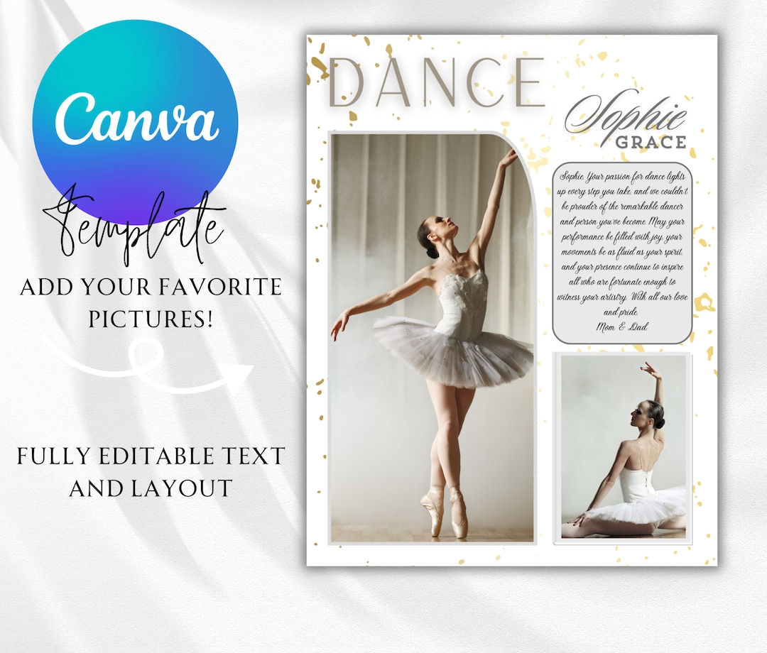 Elegant Recital Ad Tribute Self-editing in Canva | Ballet Dance Program ...